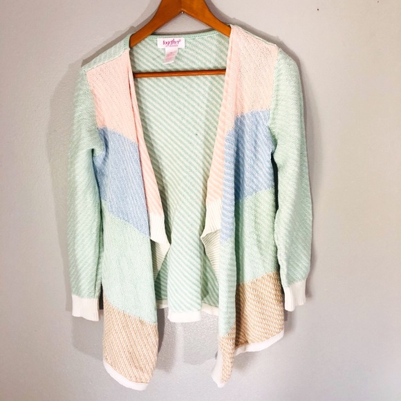 Together Classics | Sweaters | Vintage Pastel Color Block Cardigan ...